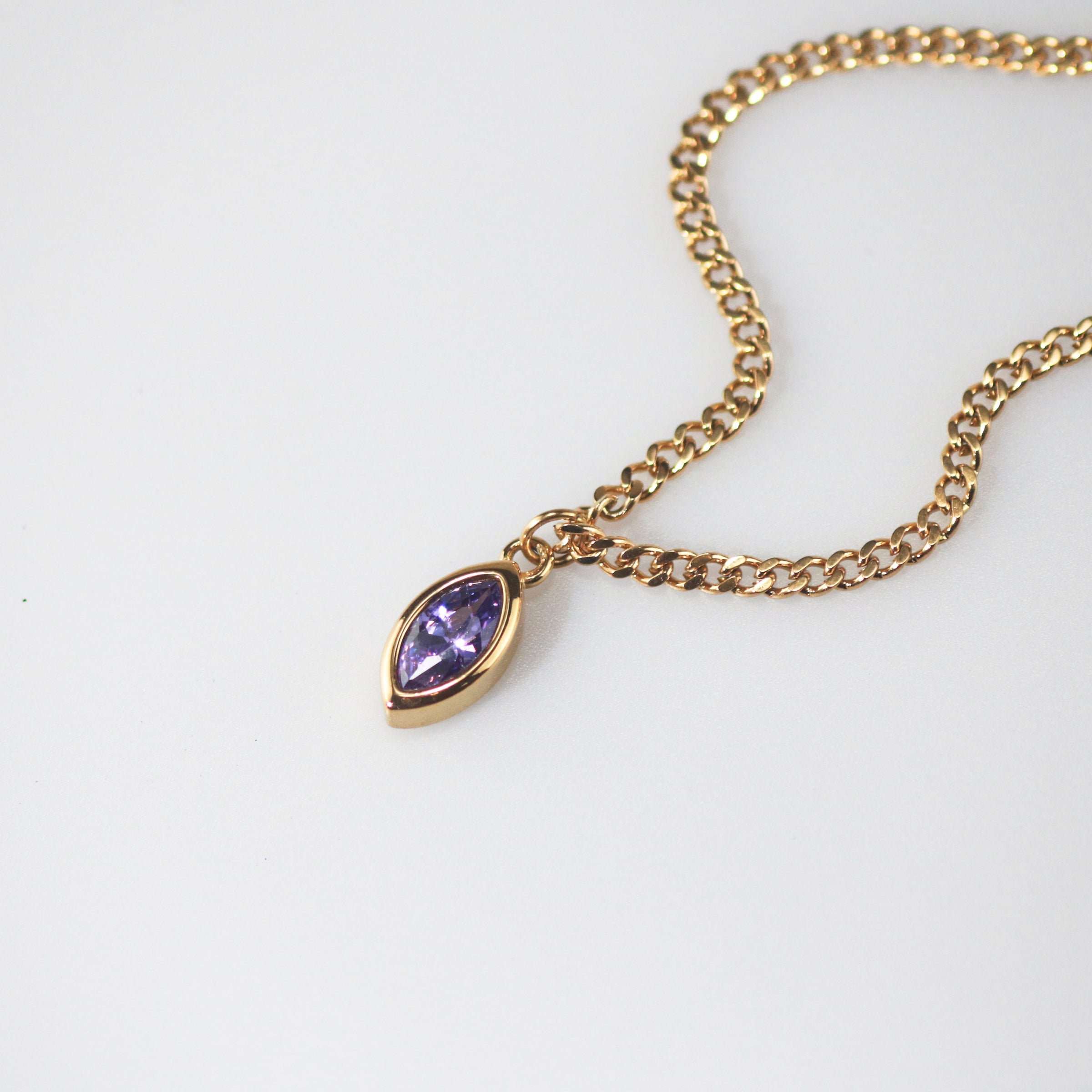 Amythest Marquise Pendant Necklace