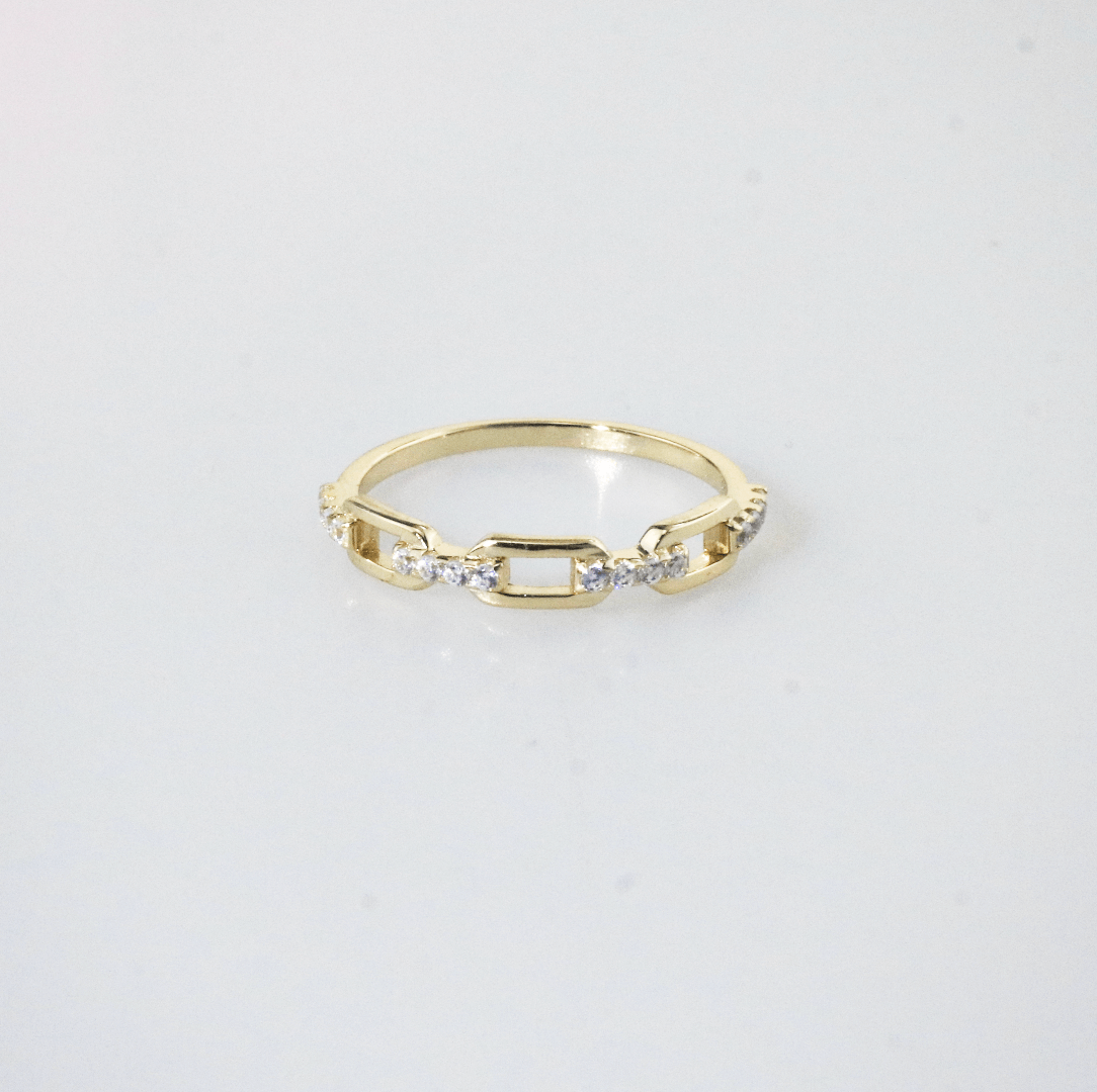 Half Link Sparkle Ring
