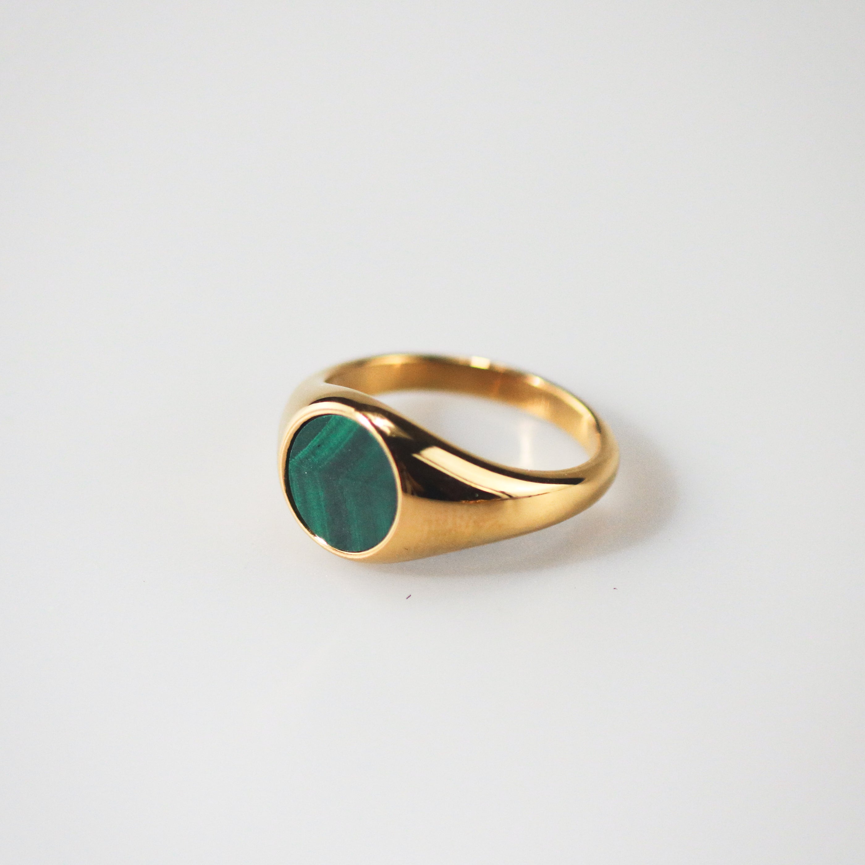 Maya Gemstone Signet Ring - Malachite