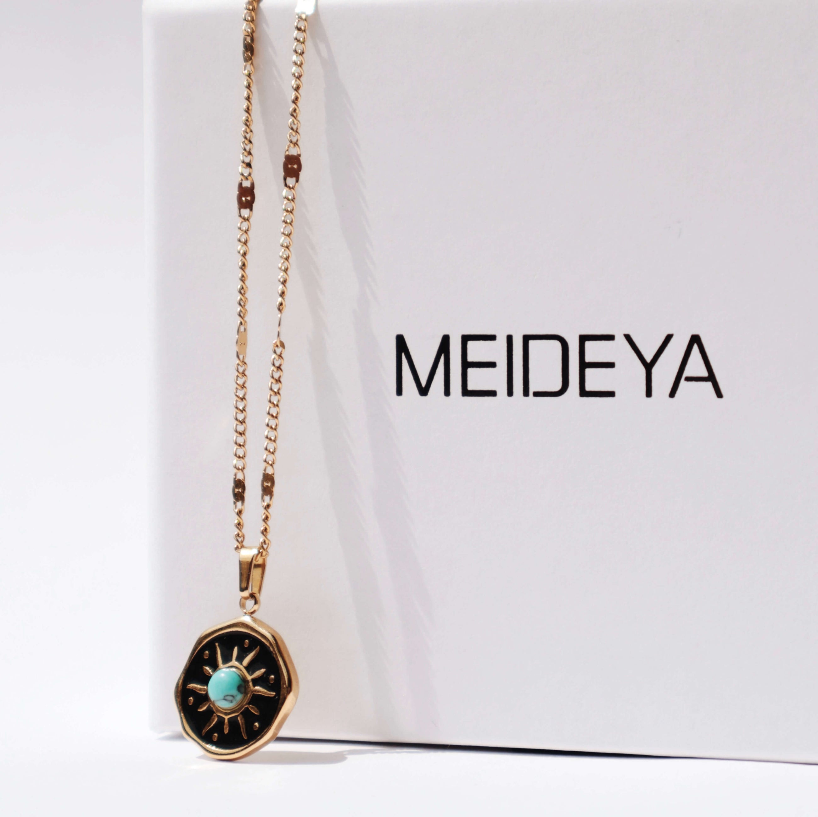 Turquoise Sun Medallion Necklace