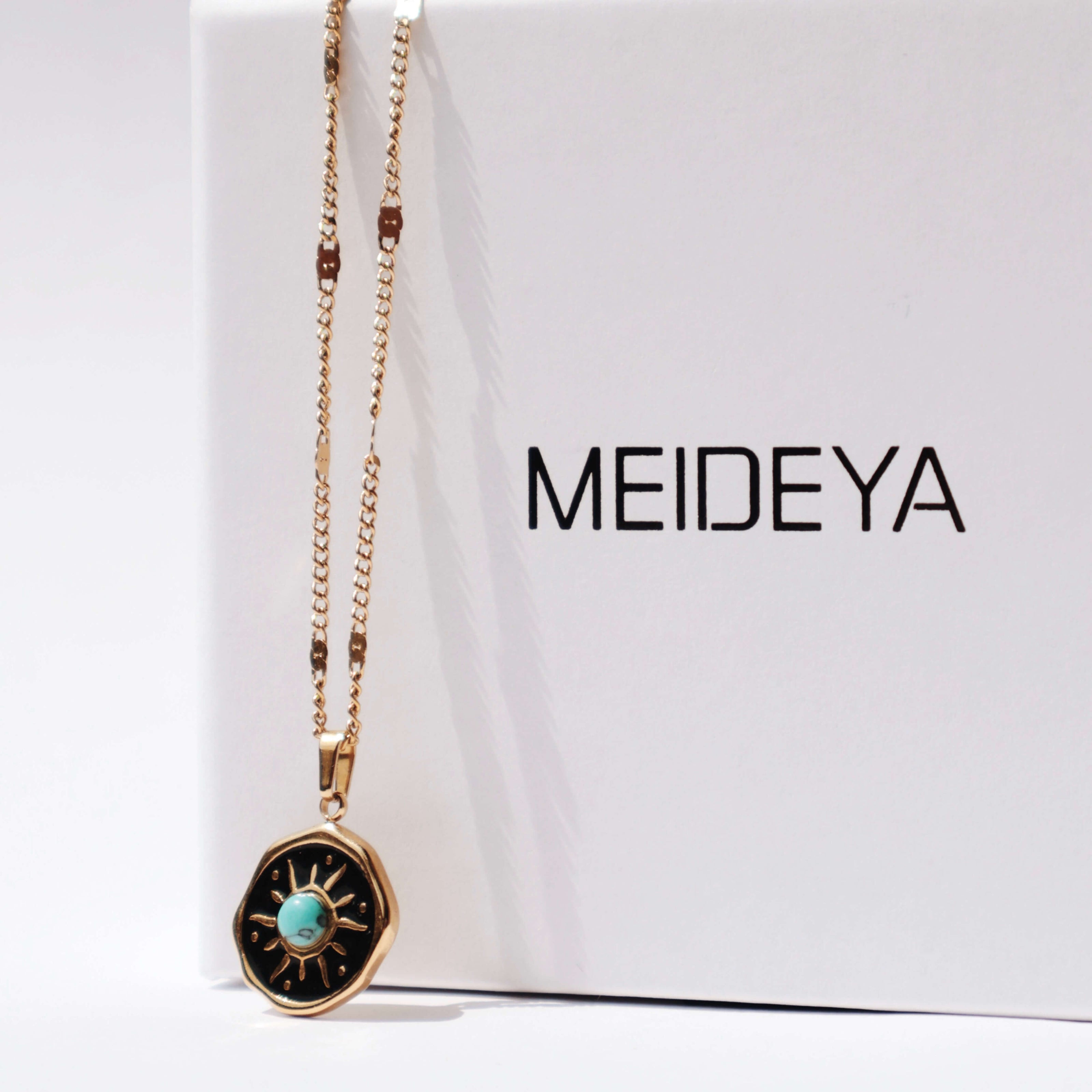Turquoise Sun Medallion Necklace