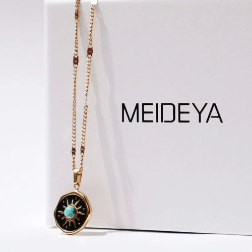 Turquoise Sun Medallion Necklace