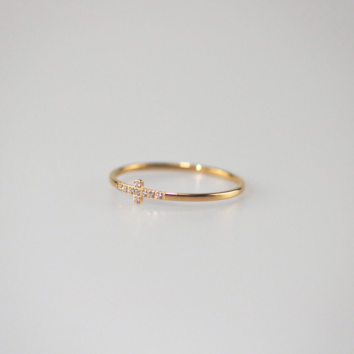 Delicate Pave Cross Ring