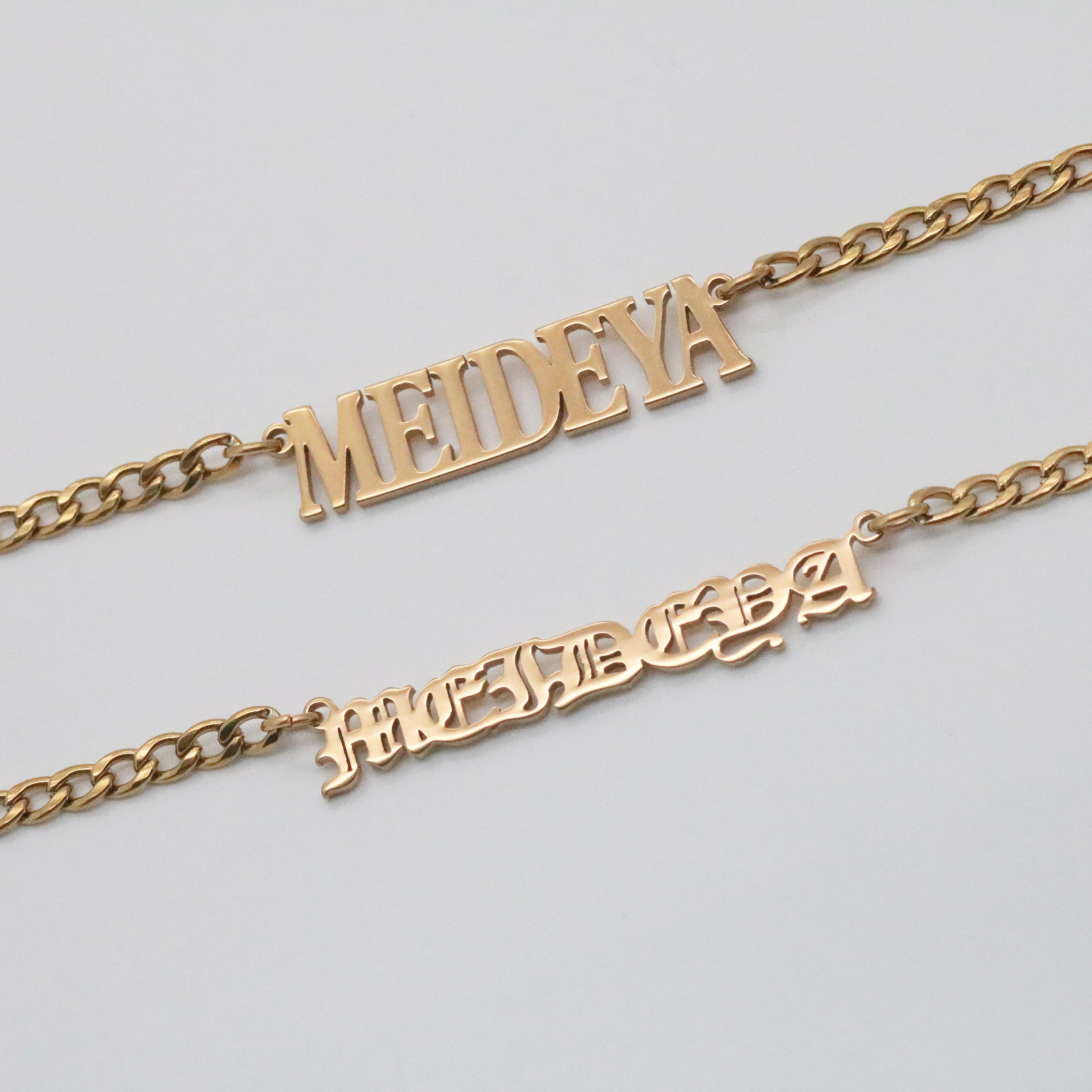 Customizable Steel Nameplate Necklace | Meideya Jewelry
