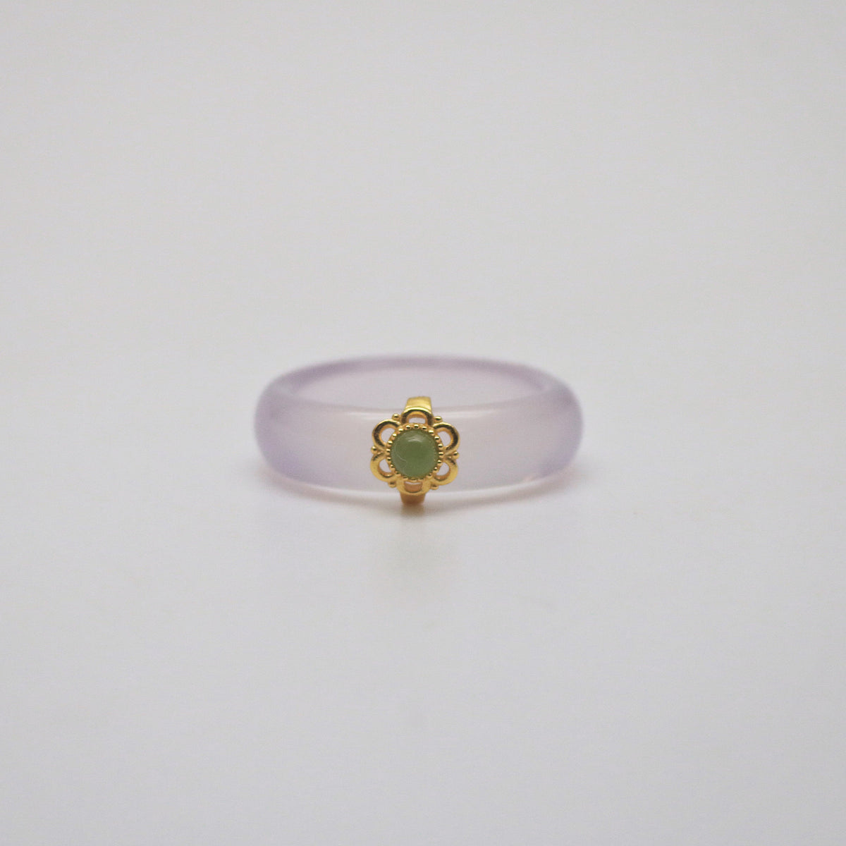 Lyla White Jade Band Ring