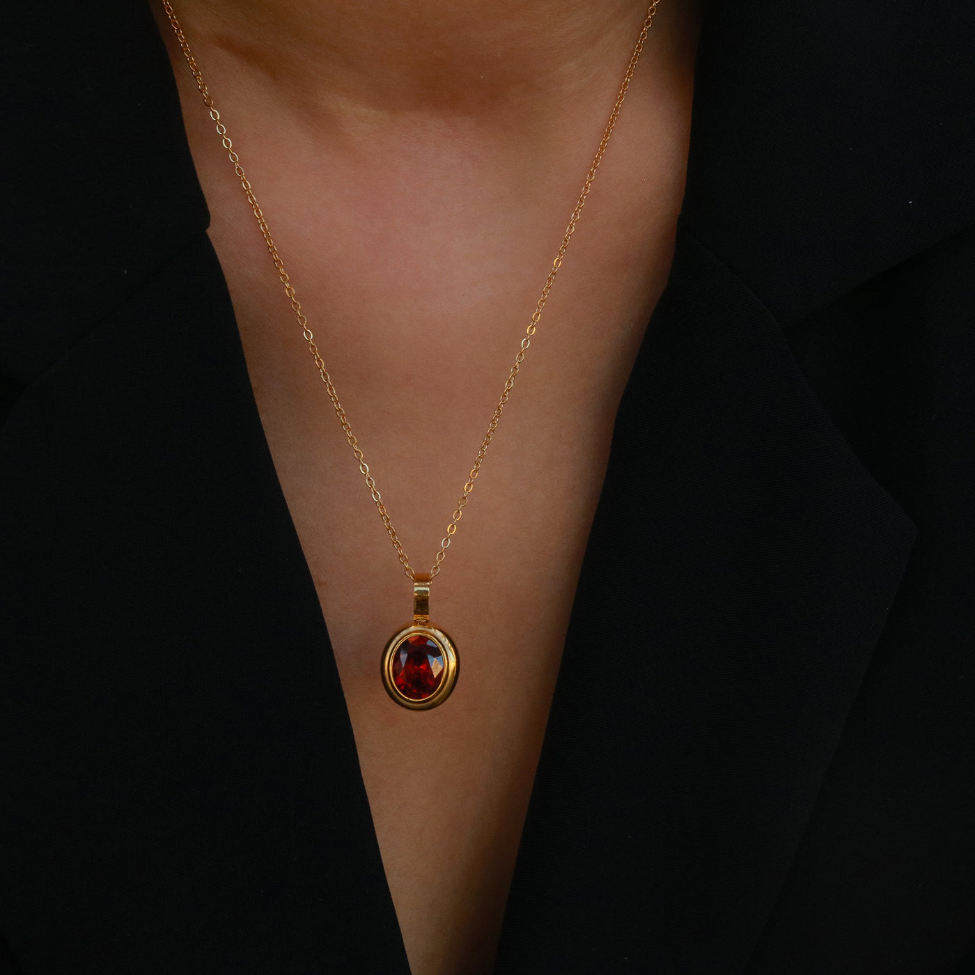 Ruby Gemstone Pendant Necklace